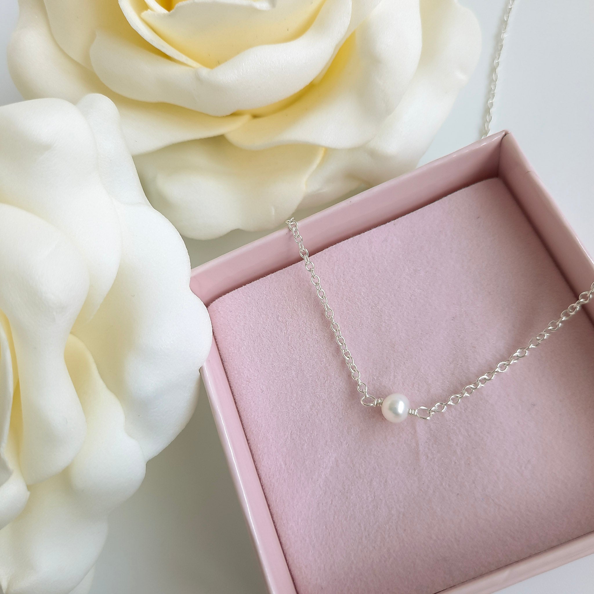 Single Pearl Necklace - Watermeadow Lane | Handmade Pearl Jewellery